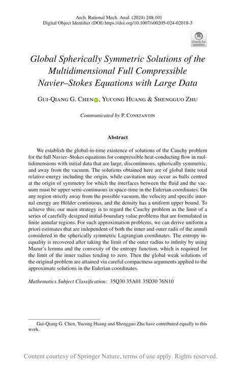 Pdf Global Spherically Symmetric Solutions Of The Multidimensional