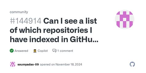 can i see a list of which repositories i have indexed in github copilot