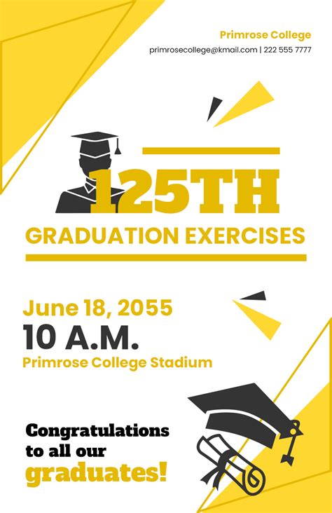 Free Graduation Poster Templates Editable And Printable