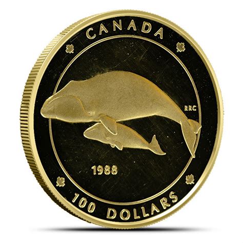 1988 100 Proof Gold Canadian Bowhead Whale Coins ™