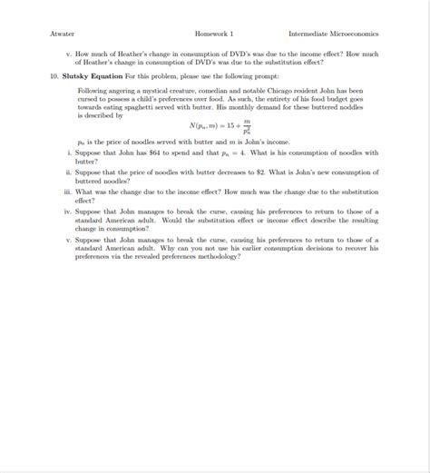 Eco3101 Intermediate Microeconomics Homework 3