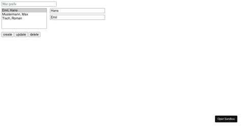 Svelte CRUD Codesandbox