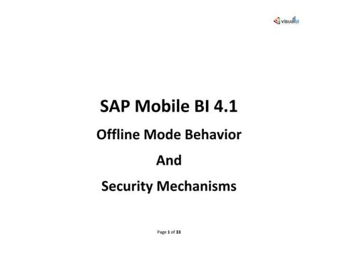 Sap Mobile Bi Offline Mode Behavior Pdf