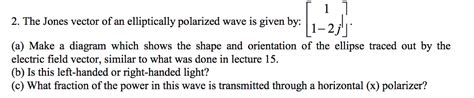 2 The Jones Vector Of An Elliptically Polarized Wave
