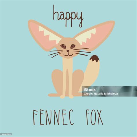 행복 Fennec 여우 귀 부분에 대한 스톡 벡터 아트 및 기타 이미지 귀 부분 귀여운 기후 묘사 Istock