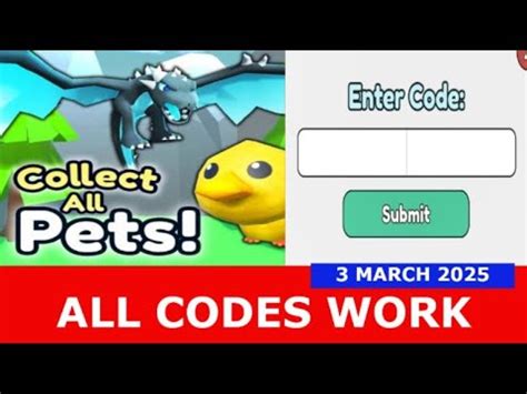 *ALL WORKING CODES* Collect All Pets! ROBLOX | MARCH 3, 2025 - YouTube