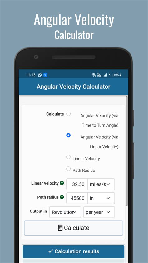Angular Velocity Calculator App On Amazon Appstore