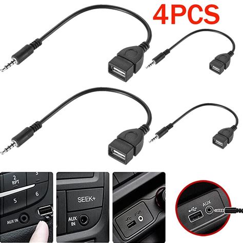 Pcs Mm Male Audio Aux Jack To Usb Type A Female Otg Converter Adapter Walmart Com