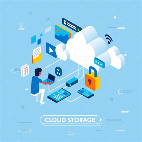 Premium Vector Modern Isometric Design Of Cloud Storage Concept With