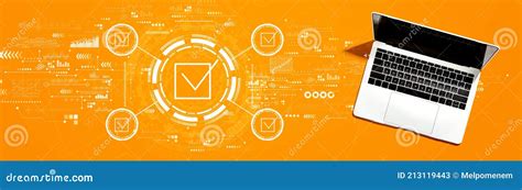 Checklist Concept With A Laptop Computer Stock Image Image Of Digital Control