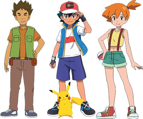 Ash Misty Brock And Pikachu Vector By 22tjones On Deviantart