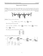 HW Solution Pdf EE Introduction To Power System Analysis Fall Homework Solution