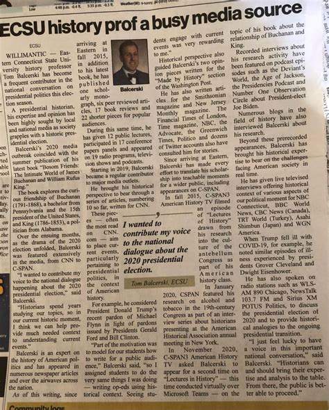 Thomas Balcerski On Linkedin Willimantic Chronicle Headline Ecsu