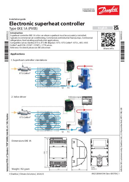 Danfoss Electronic Superheat Controller Type Eke 1a Installation Guide