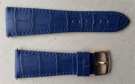 Uhrenband Chopard Genève Cousu Main Dunkelblau 24 Mm Neu Gemäss