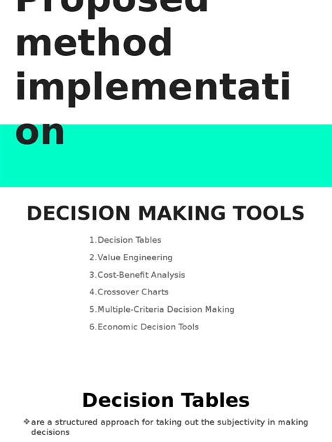 proposed method implementation tools pdf cost benefit analysis
