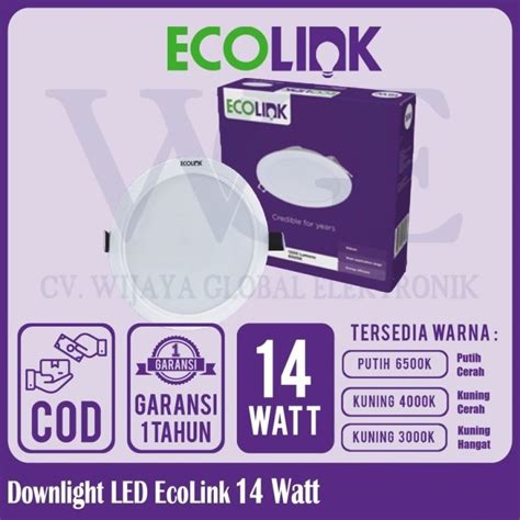 Lampu LED Panel Bulat Ecolink DownLight 14watt 14 Watt 14w 14 W 14watt Plafon KUNING