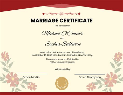 Marriage License Certificate Template Free Affidavit Letter For
