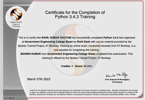 Sahil Kumar Gautam On Linkedin Spoken Tutorial Python Bihar Engineering University Patna