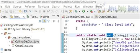 Calling Getclass From A Static Context Example Java Code Geeks