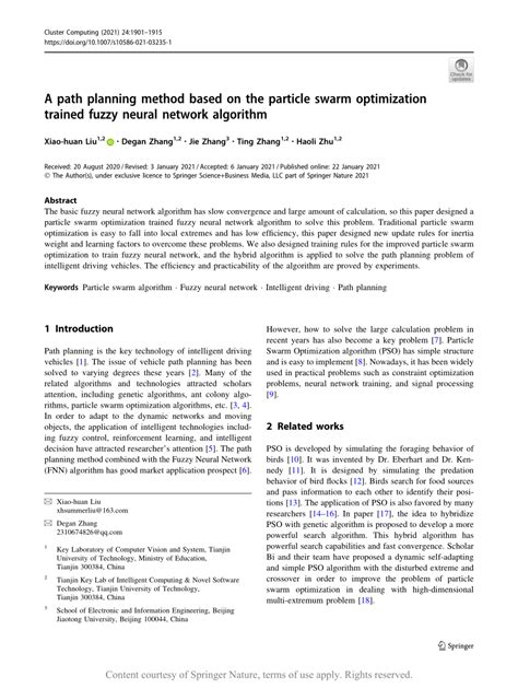 A Path Planning Method Based On The Particle Swarm Optimization Trained