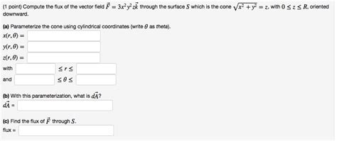 Solved Compute The Flux Of The Vector Field F Through The Chegg