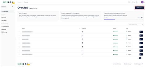 Create A New Project Sitebox Docs