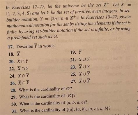 Solved In Exercises Let The Universe Be The Set Z Chegg Com