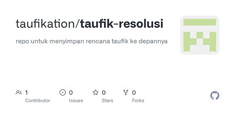 Github Taufikationtaufik Resolusi Repo Untuk Menyimpan Rencana Taufik Ke Depannya