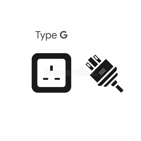 Vector Icon Of A Type G Electrical Outlet And An Electric Plug Flat