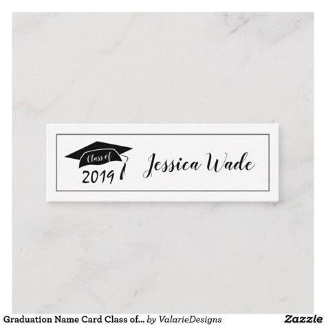 Graduation Name Card Class Of 2019 Cap Zazzle Name Cards Card