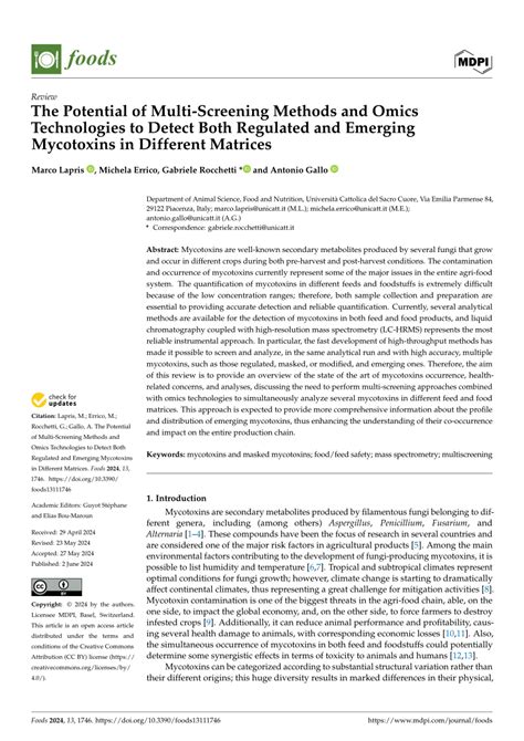 Pdf The Potential Of Multi Screening Methods And Omics Technologies To Detect Both Regulated