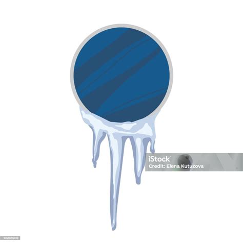 고드름이 매달려있는 둥근 프레임 얼어 붙은 프레임 복사 공간이 있는 겨울 디자인 요소 유리 거울 또는 얼음 원 흰색 배경에