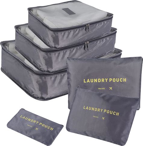 Sky Touch 6pcs Set Travel Luggage Organizer Packing Cubes Set Storage