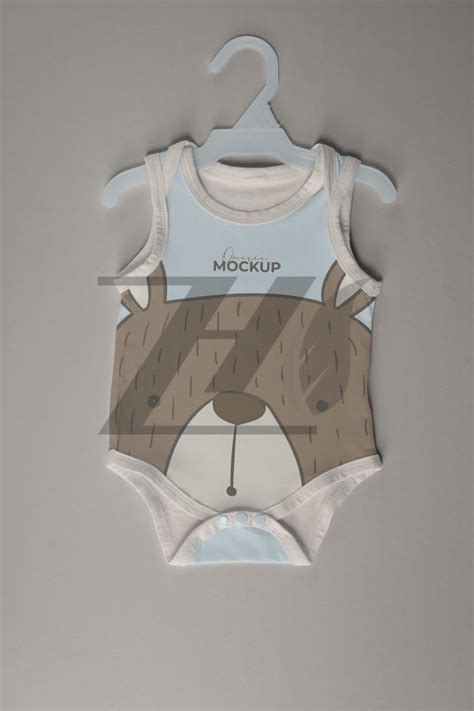 دانلود فایل لایه باز موکاپ لباس زیر دکمه ای نوزاد دانلود رایگان فایل