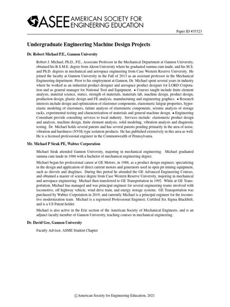 Undergraduate Engineering Machine Design Projects Pdf