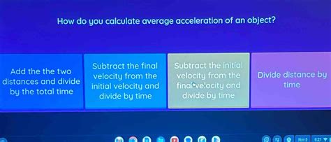 solved how do you calculate average acceleration of an object