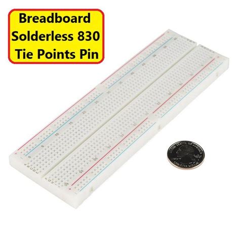 Breadboard Full Size Solderless White Prototype Test Circuit Board Plug In 830 Tie Points Pin