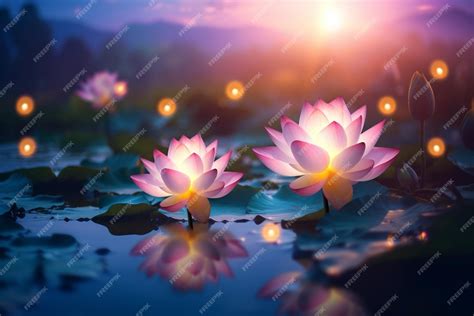 Premium Ai Image Mystical Lotus Magic Lotus Flower Photo