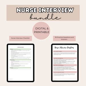 Nurse Interview Bundle Etsy