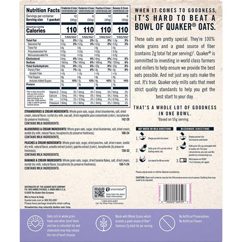 Quaker Oatmeal Nutrition Facts