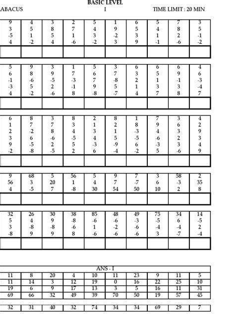 Abacus Addition And Subtraction Worksheets