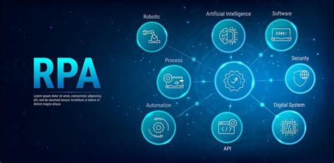 Vecteur Dicône Web De Bannière Rpa Avec Mots Clés Concept D