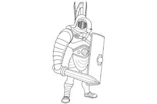 Gladiator Line Art Graphic By Mkmalchev · Creative Fabrica