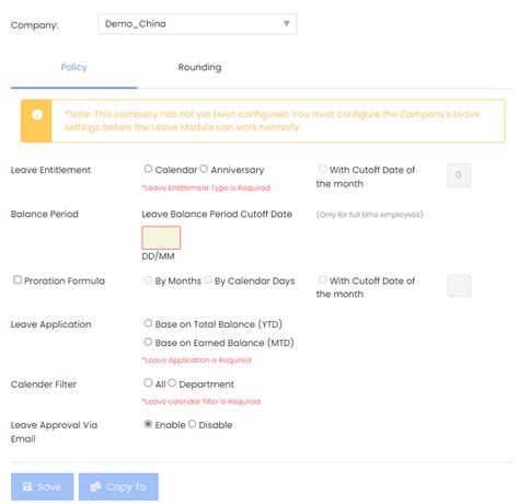 Setup Policy And Rounding