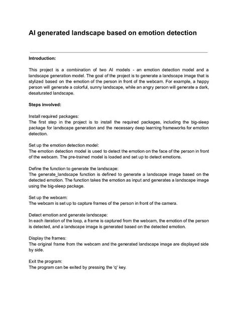 Ai Generated Landscape Based On Emotion Detection Freelancer