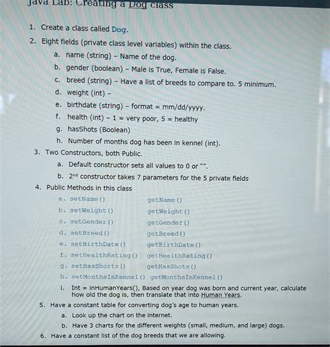 Solved Add A Tostring Method For The Dog Class Also
