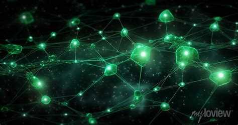 Deep Learning Neural Network Visualized As Radiant Nodes Connected