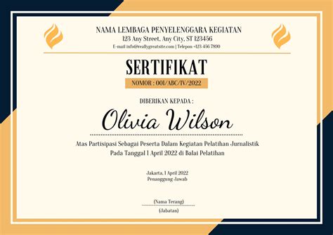 Contoh Desain Sertifikat Pemateri Images