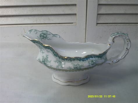 Pottery Gravy Boat John Maddock And Sons Ltd England Hamilton Green 1896 1906 Etsy